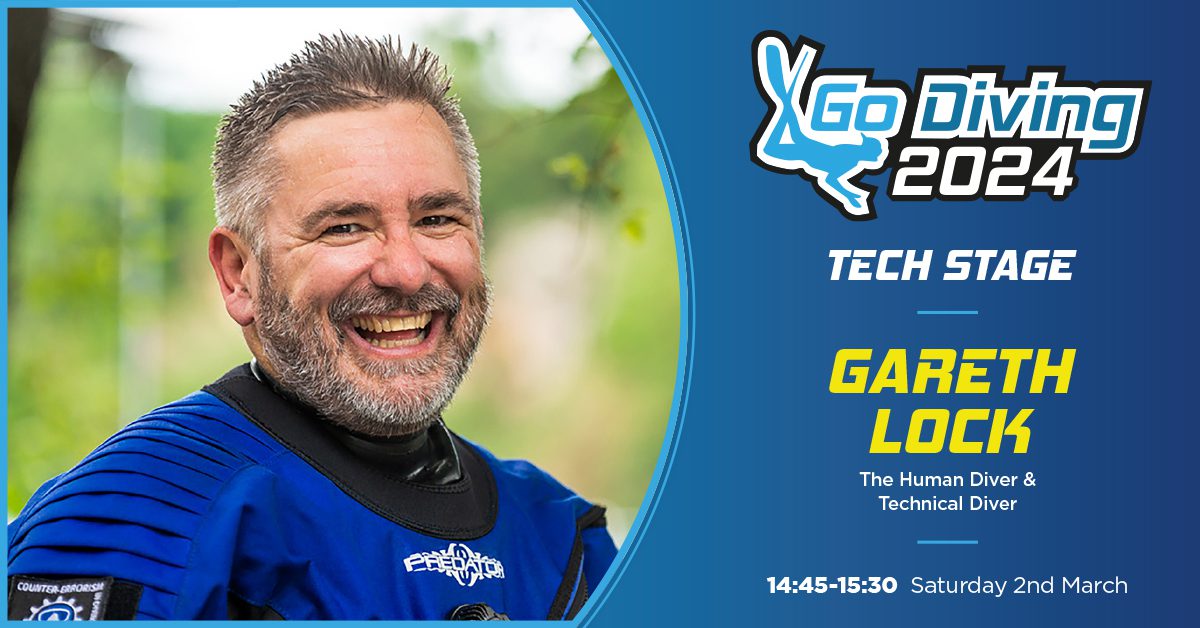 The Human Diver on GO Diving Show's Tech Stage